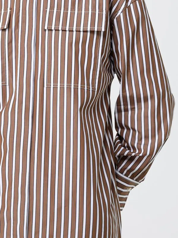 Brunello Cucinelli Striped Cotton Midi Shirt Dress