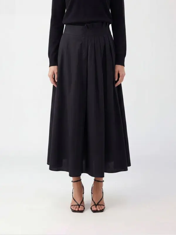 MSGM Pleated Midi Skirt - Black