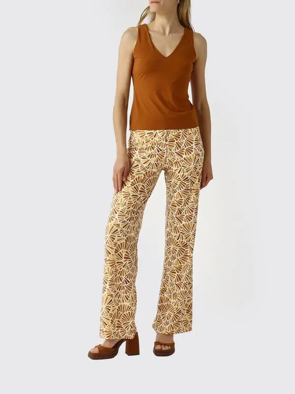 Malìparmi Sleeveless V-neck Jersey Top - Camel