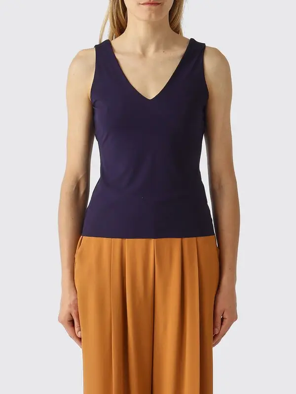 Malìparmi Sleeveless V-neck Jersey Top - Navy