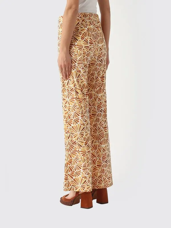 Malìparmi High-waisted Straight Trousers In Tropical Print Jersey