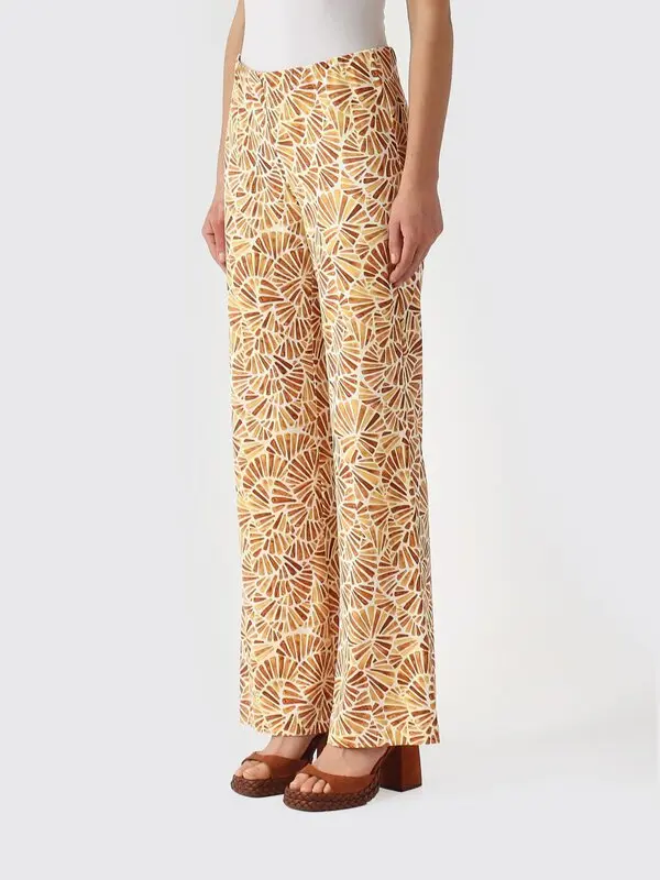Malìparmi High-waisted Straight Trousers In Tropical Print Jersey
