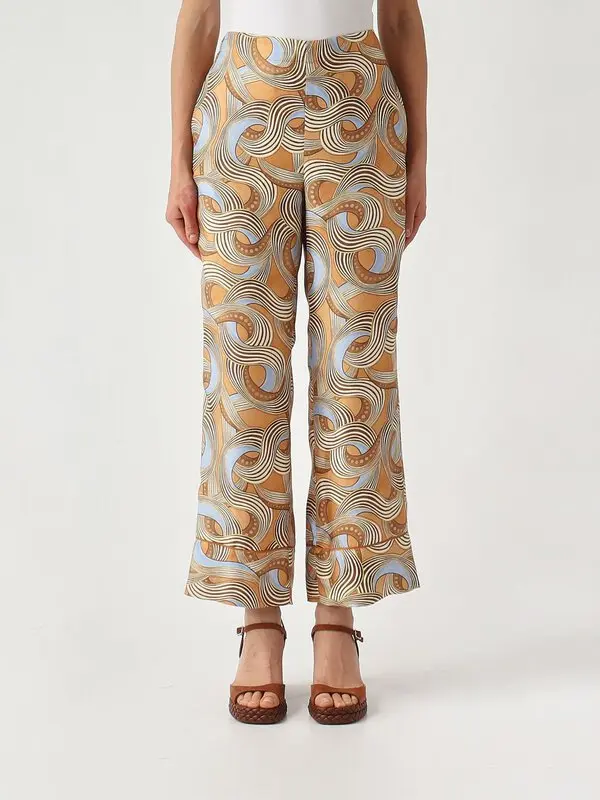 Malìparmi Printed Silk Trousers - Multicolor