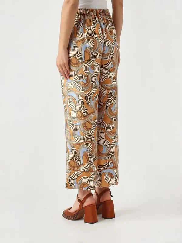 Malìparmi Printed Silk Trousers - Multicolor