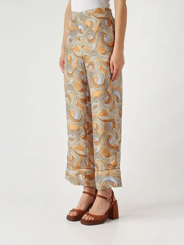 Malìparmi Printed Silk Trousers - Multicolor