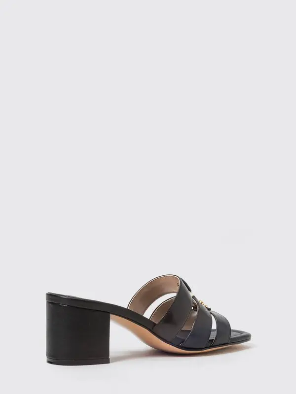TWINSET Leather Mules With Block Heel