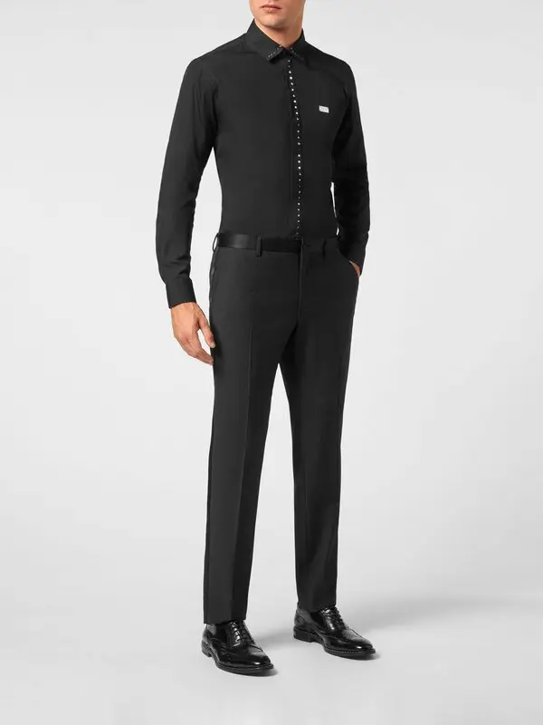 Philipp Plein Wool Blend Tailored Trousers