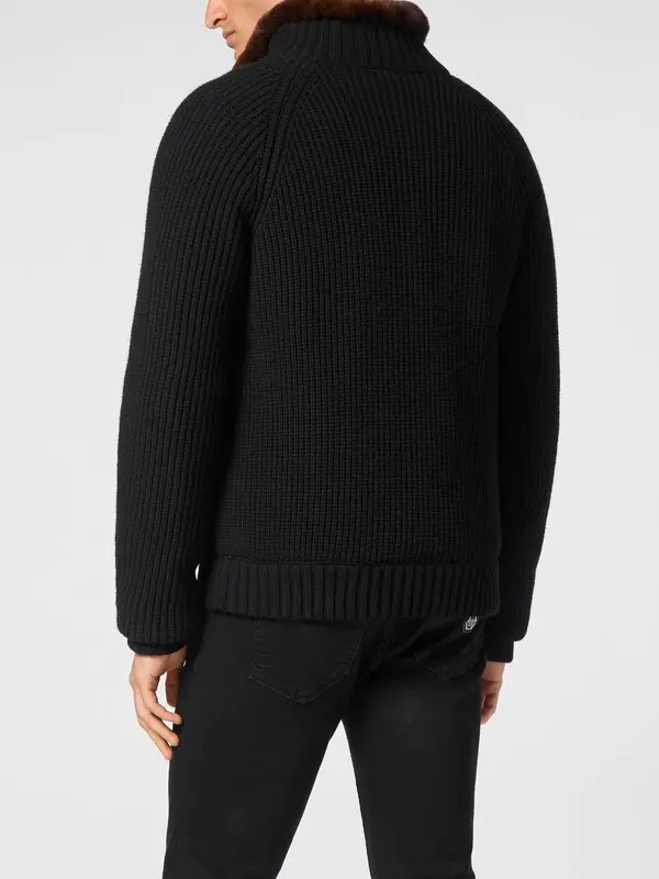 Philipp Plein Shearling Wool Cardigan