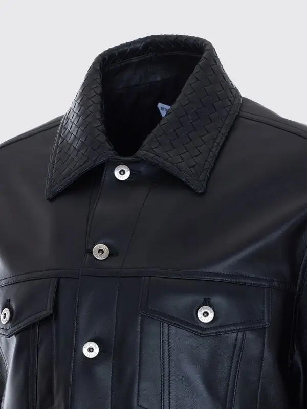 Bottega Veneta Leather Shirt Jacket - Black
