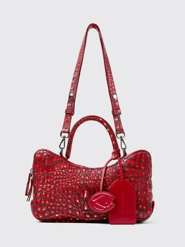 Camper Lunssi Bag In Crocodile Print Leather - Red