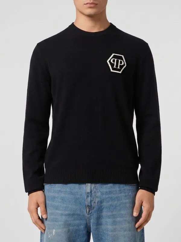 Philipp Plein Cashmere Crew Neck Sweater - Black