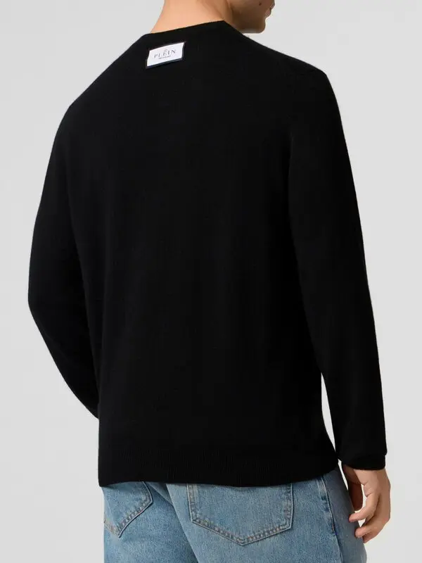Philipp Plein Cashmere Crew Neck Sweater - Black