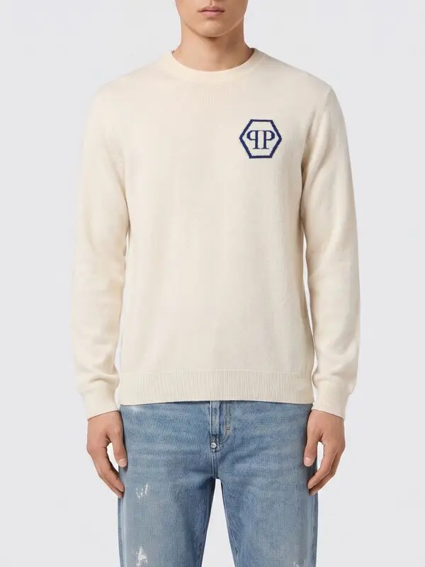 Philipp Plein Embellished Logo Sweater - White