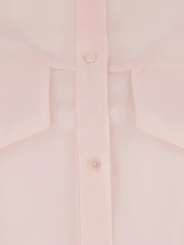 Federica Tosi Sheer Silk Organza Long Sleeve Shirt - Pink