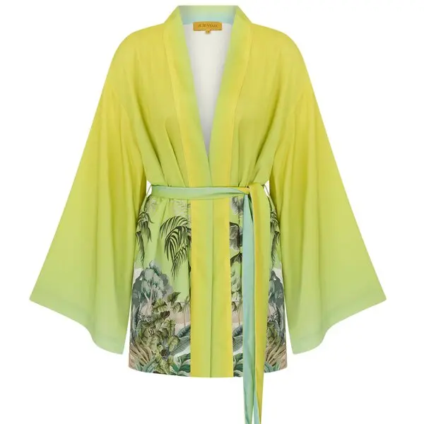 JE TE VEUX Green / Yellow Botanica Kimono - Green/yellow