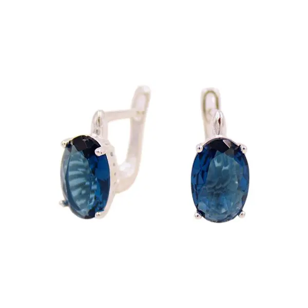 1610ISTANBUL Orient Express Sapphire Earrings - Grey