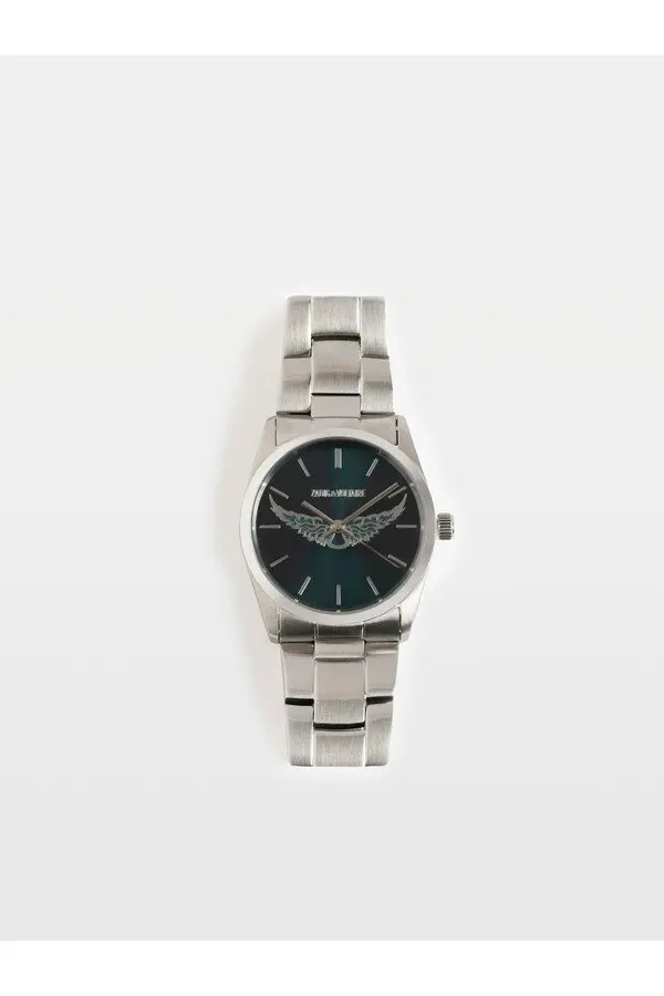 Zadig&Voltaire Stainless Steel Watch With Wing Motif - Navy
