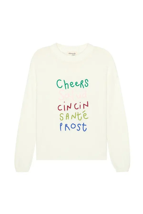 ELLSWORTH + IVEY Sadie Crewneck Sweater World Cheers - Neutral