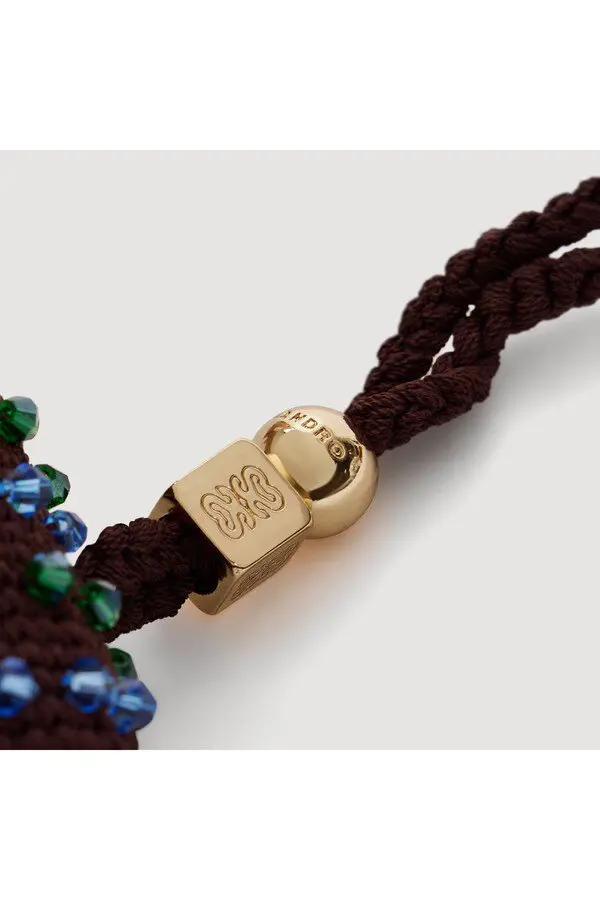 Sandro Crochet Fish Keyring With Embroidery - Brown
