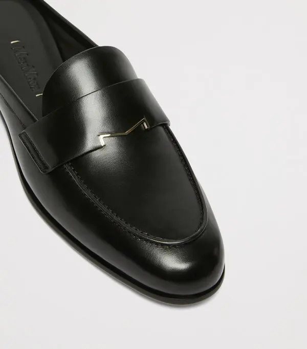 Max Mara Leather Logo-hardware Mules