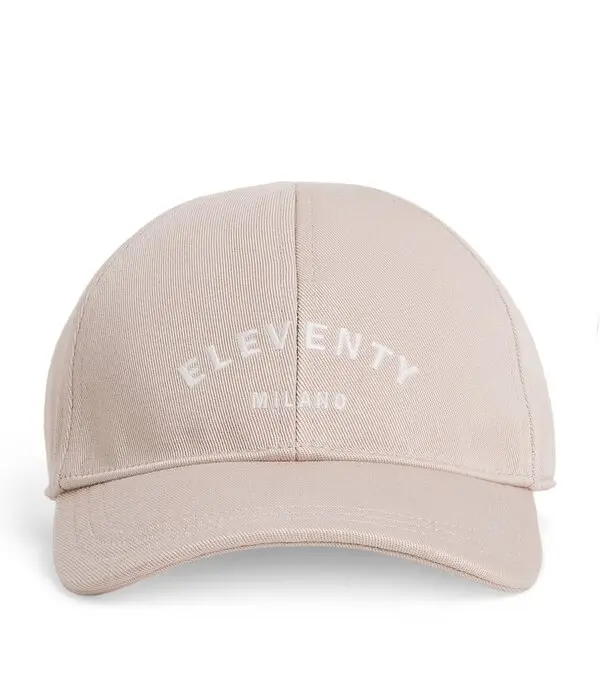 Eleventy Embroidered Logo Baseball Cap - Beige