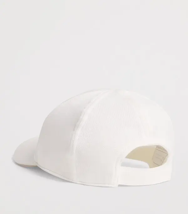 Eleventy Cotton Baseball Cap With Embroidered Logo - Ivory