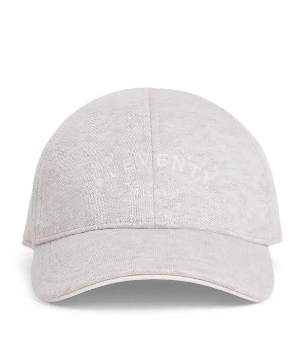 Eleventy Cotton Baseball Cap With Embroidered Logo - Grey