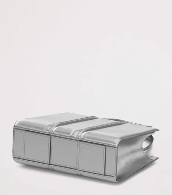 Max Mara Metallic Leather Top-handle Bag - Silver
