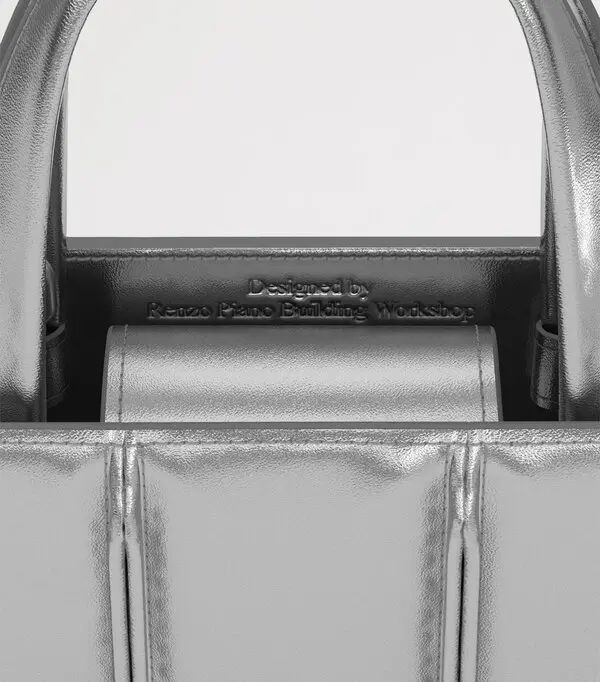 Max Mara Metallic Leather Top-handle Bag - Silver
