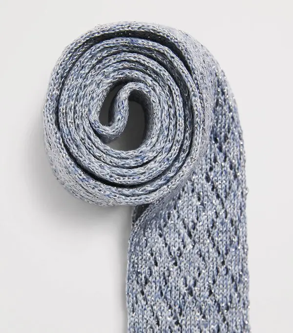 Eleventy Silk-linen Blend Skinny Scarf