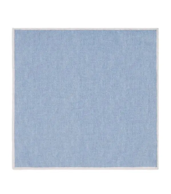 Eleventy Wool-cotton Pocket Square - Blue