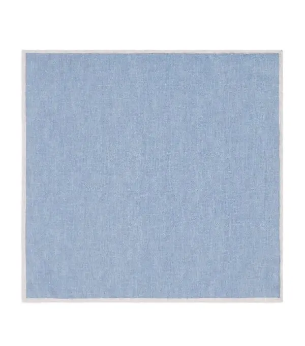 Eleventy Wool-cotton Pocket Square - Blue