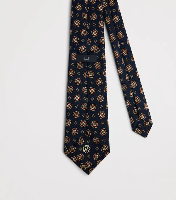 Dunhill Mulberry Silk Printed Neck Tie - Red