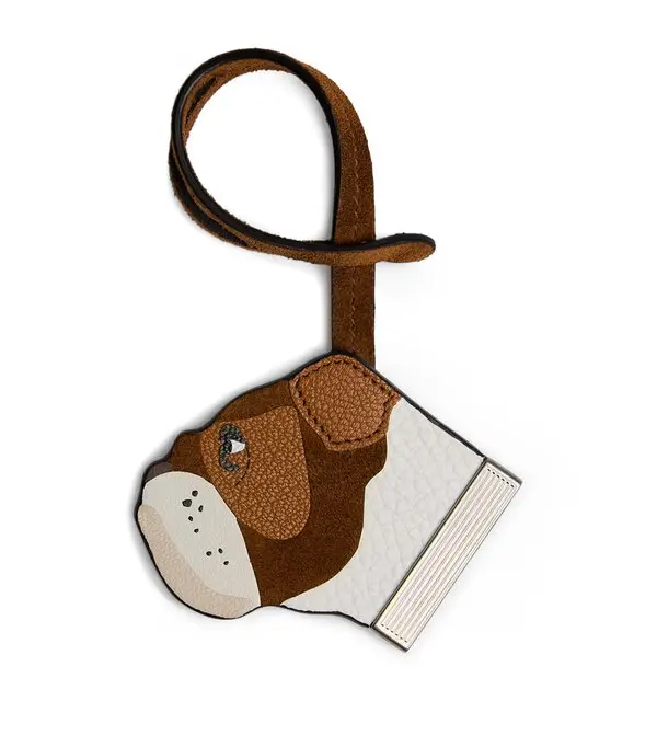 Dunhill Leather Dog Charm - Beige