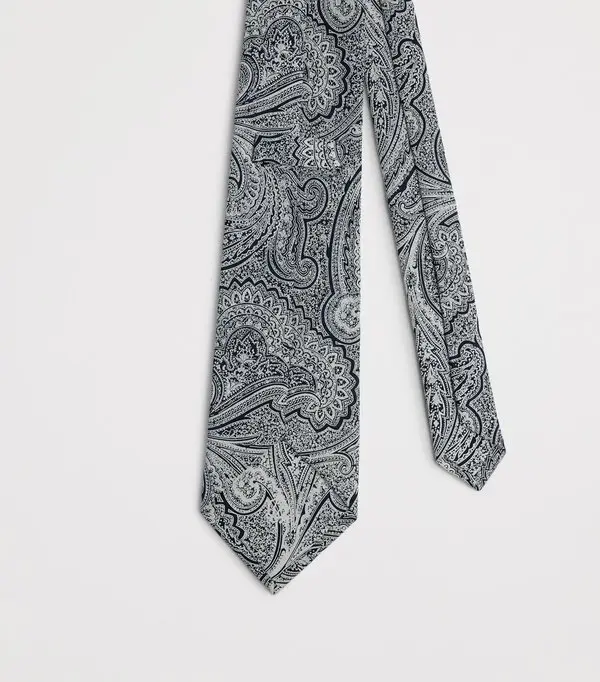 Dunhill Silk Paisley Neck Tie - Navy