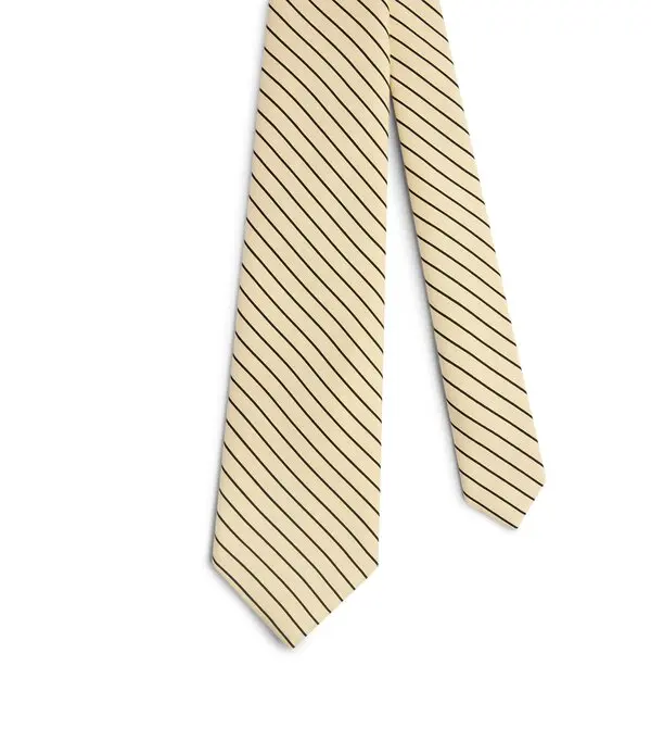 Dunhill Mulberry Silk Stripe Neck Tie - Ivory