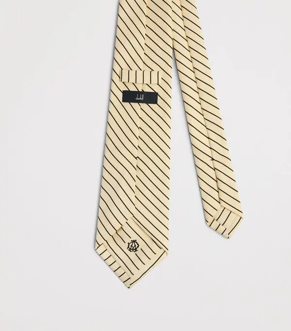 Dunhill Mulberry Silk Stripe Neck Tie - Ivory