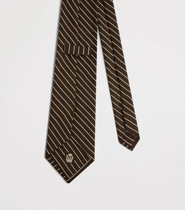 Dunhill Mulberry Silk Stripe Neck Tie - Brown