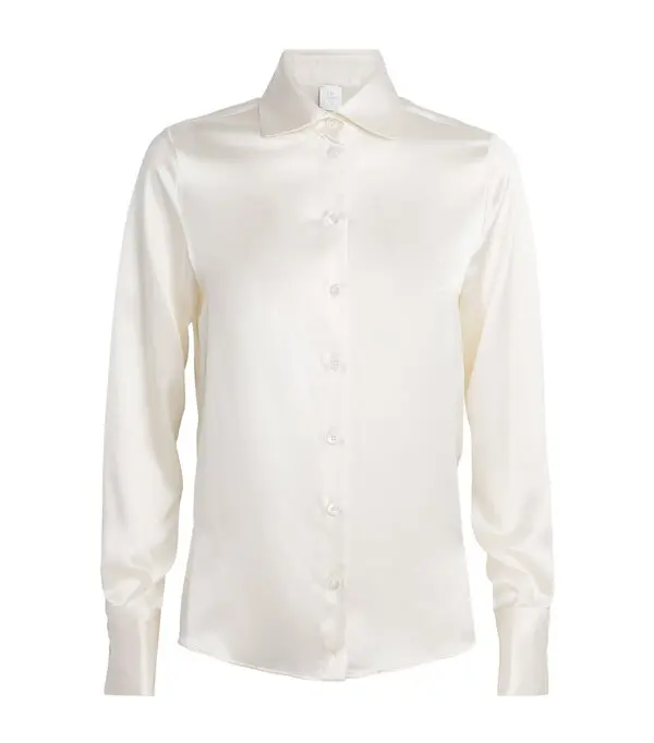 Eleventy Silk Satin Long Sleeve Shirt