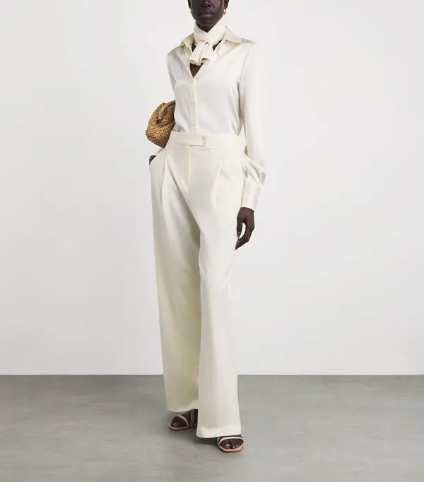 Eleventy Silk Satin Long Sleeve Shirt