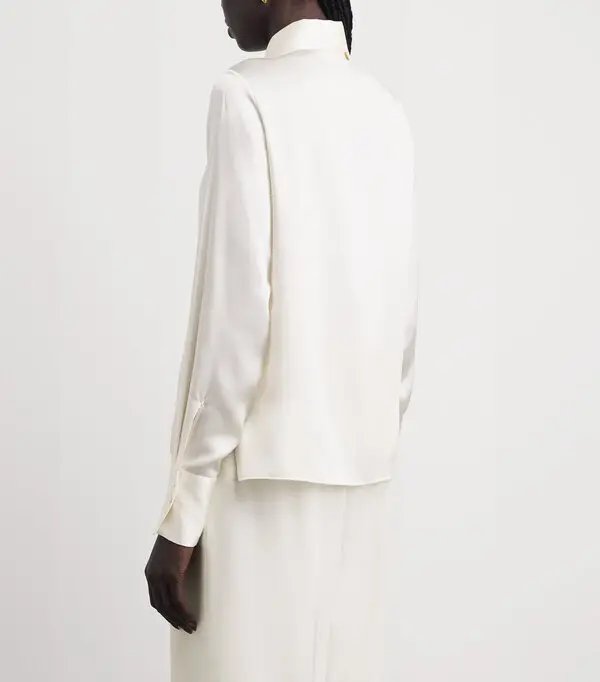 Eleventy Silk Satin Long Sleeve Shirt