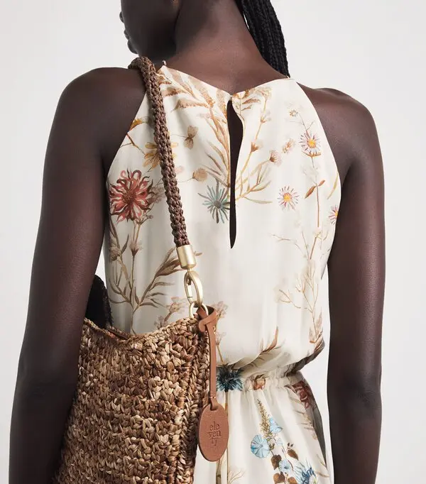Eleventy Floral Print Silk Maxi Dress