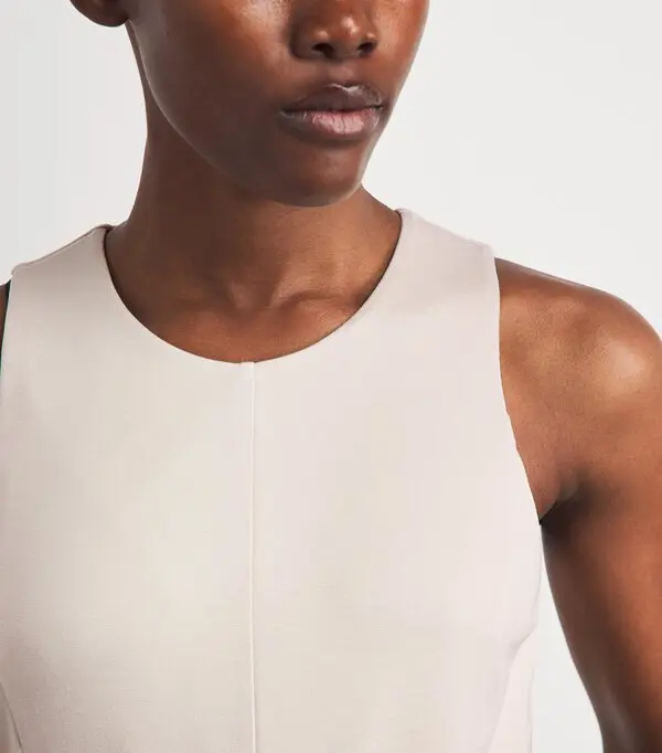 Eleventy Zip-up Midi Dress With Drawstring Waistband - Beige