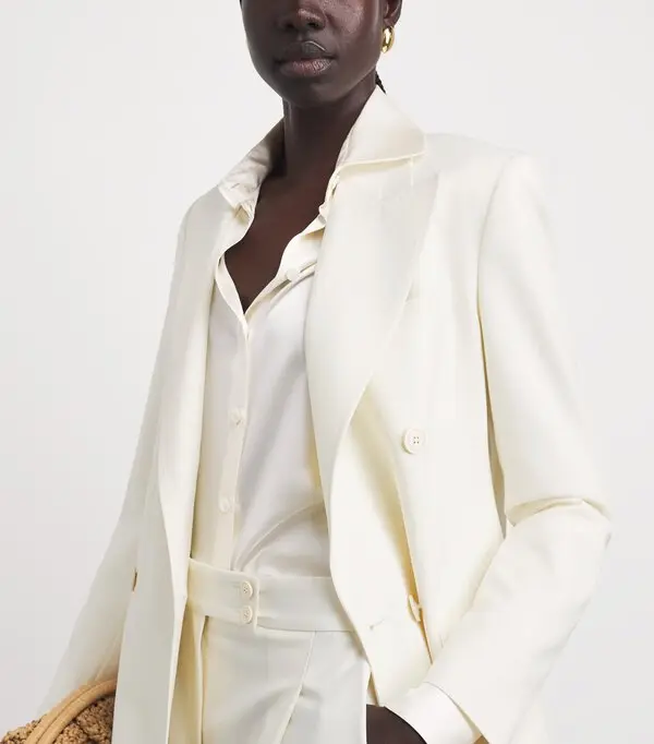 Eleventy Wool-blend Double-breasted Blazer - Ivory