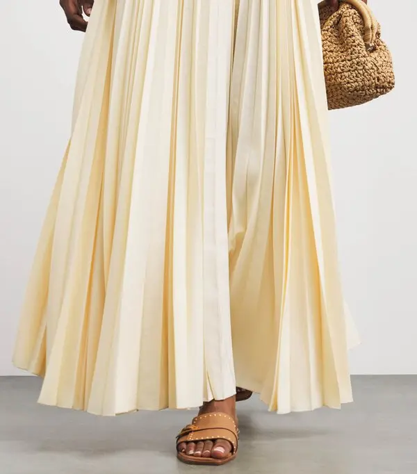 Eleventy Pleated Maxi Skirt - Beige