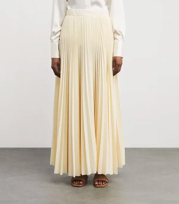 Eleventy Pleated Maxi Skirt - Beige