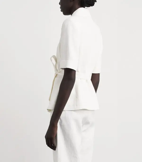Eleventy Linen Single-breasted Shirt Jacket