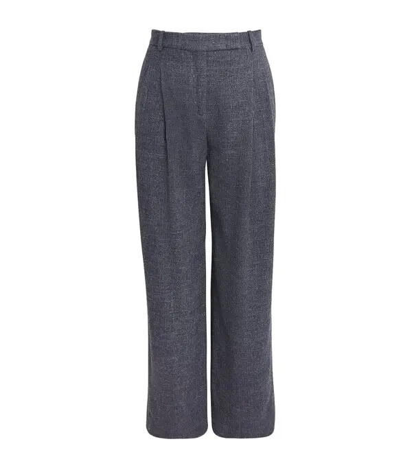 Eleventy Wool-linen Blend Trousers With Sequins