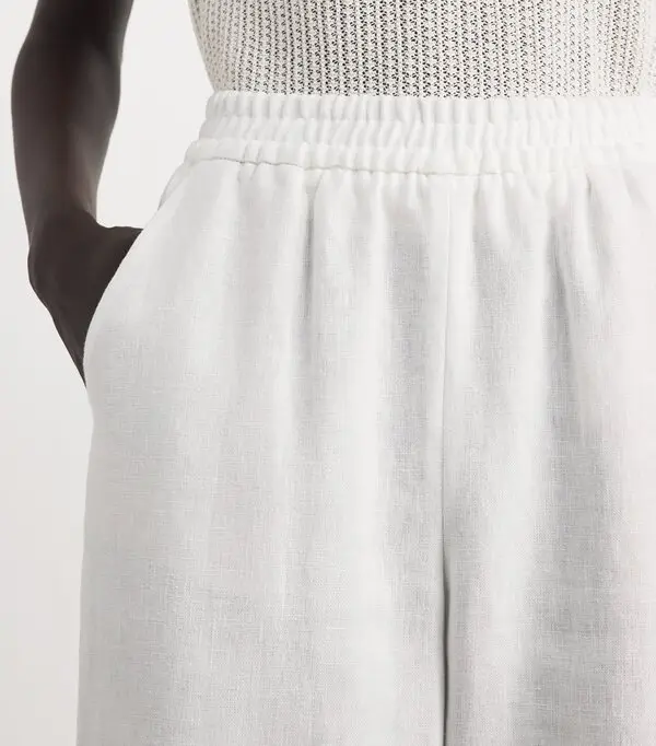 Eleventy Linen Wide Leg Elasticated Trousers