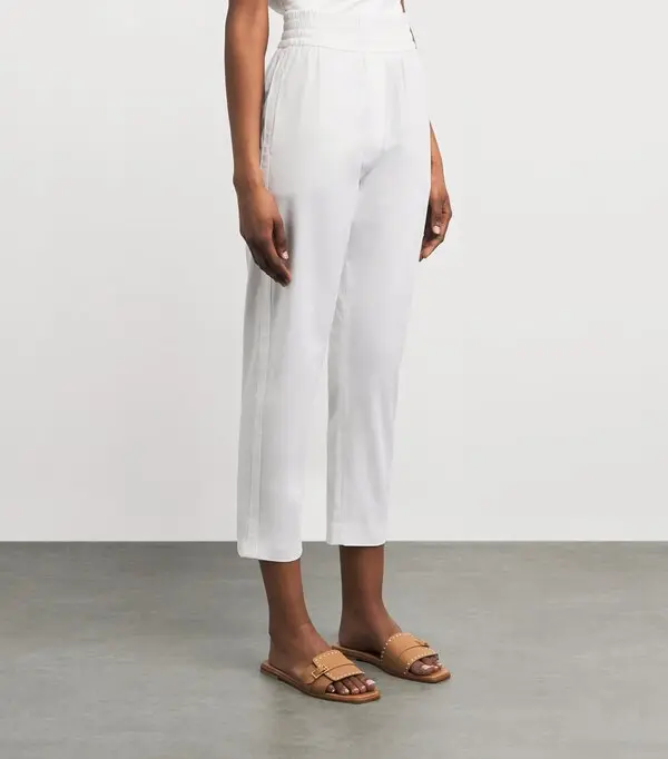 Eleventy Elasticated Waist Straight Leg Cropped Trousers